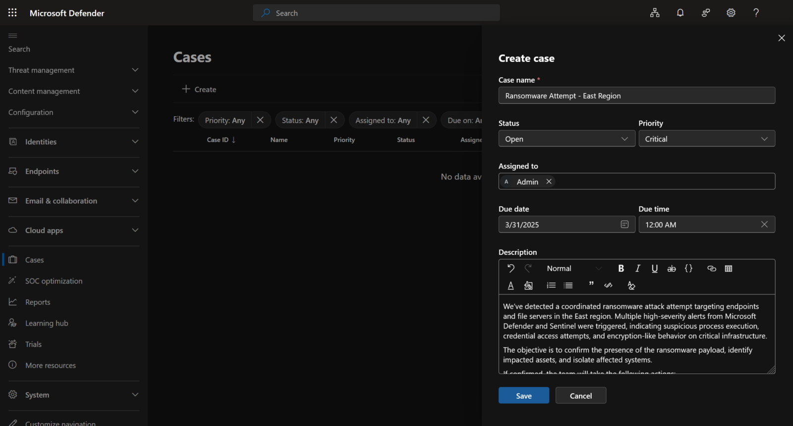 Case management in Microsoft Defender and Sentinel: streamline your ...