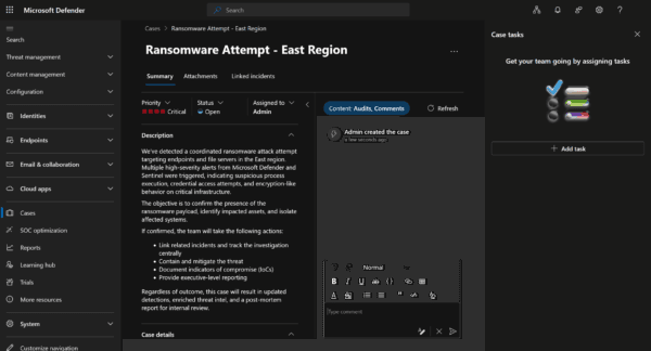 Case management in Microsoft Defender and Sentinel: streamline your ...