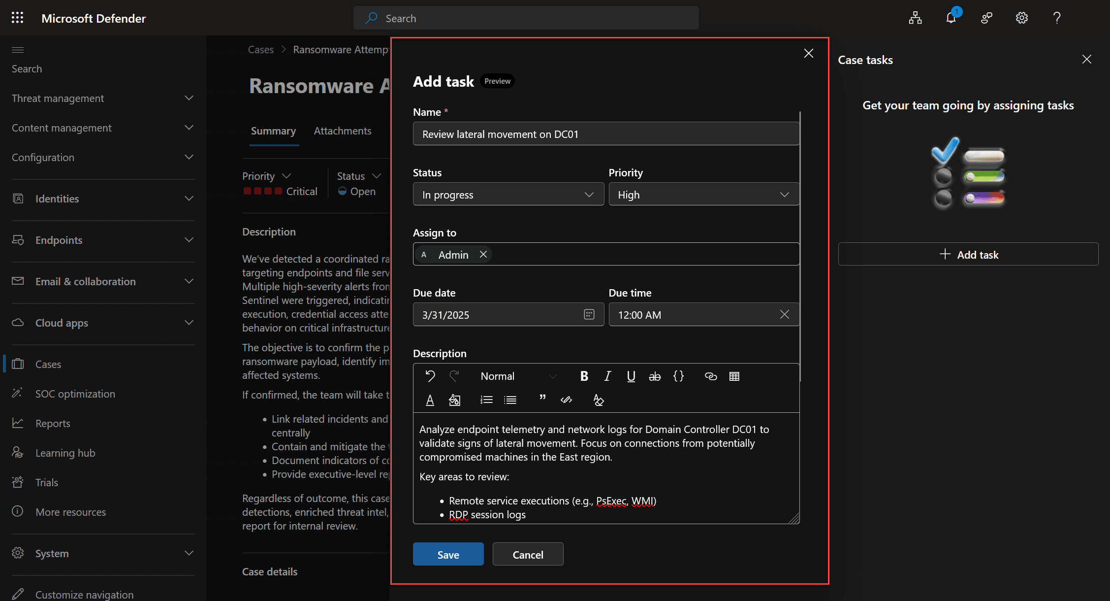 Case management in Microsoft Defender and Sentinel: streamline your ...