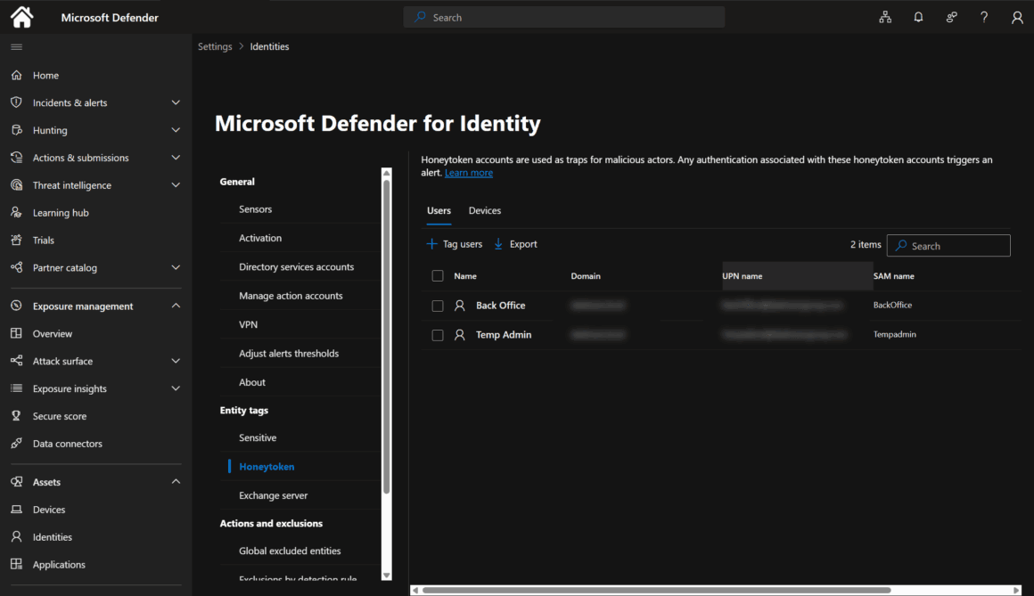 Using Honeytoken Accounts in Microsoft Defender for Identity (MDI) for ...
