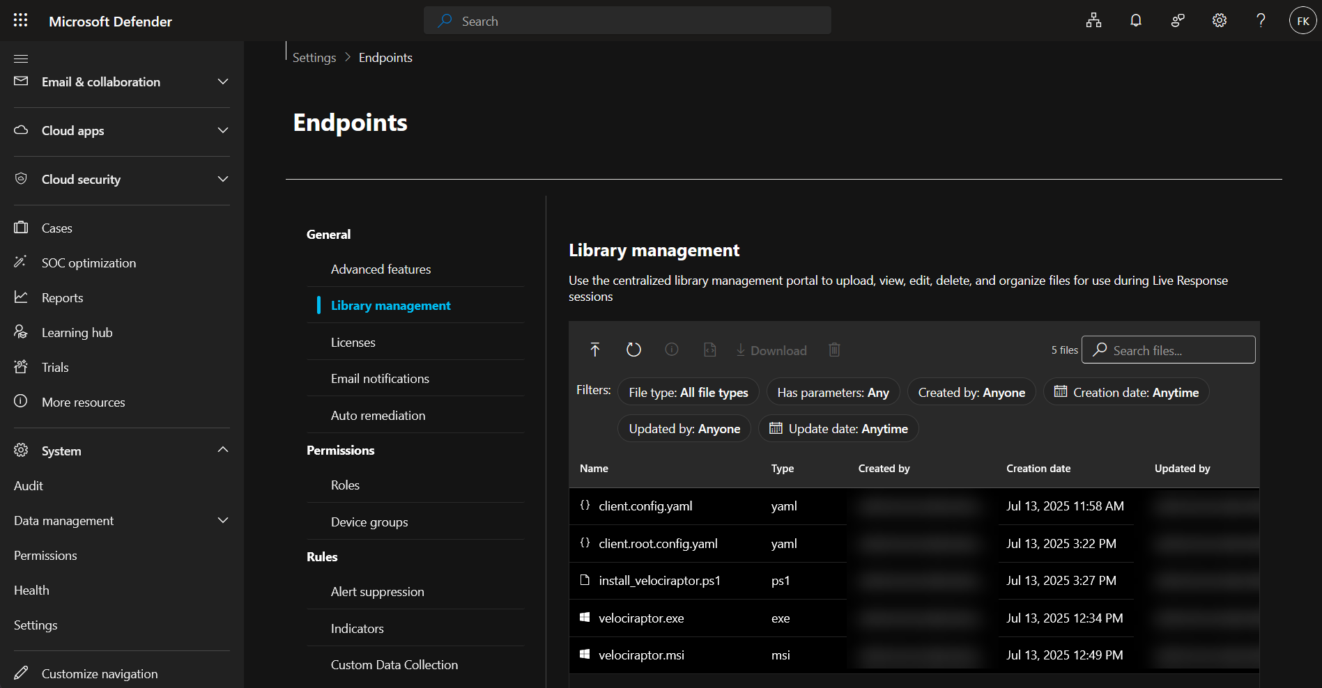 Manage your live response library directly in Microsoft Defender ...