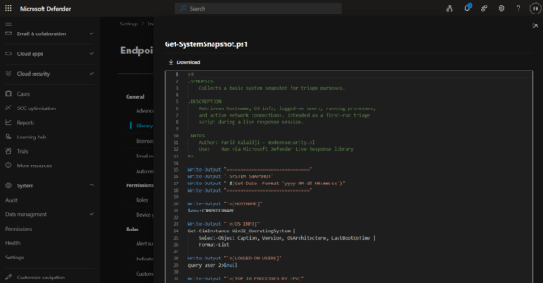Manage your live response library directly in Microsoft Defender ...